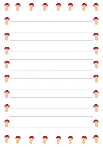 Mushroom Writing & Prewriting Paper Set | 8 Pages | Seasonal Classroom ...