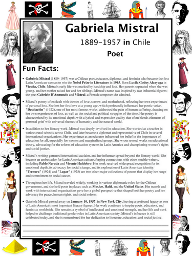 Gabriela Mistral PACKET & ACTIVITIES, Important Historical Figures ...