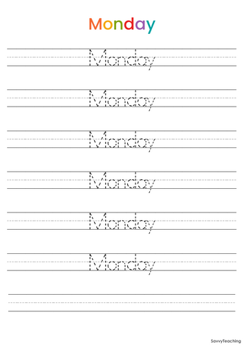 Trace the Days and Months Worksheets | Handwriting Practice | Printable ...