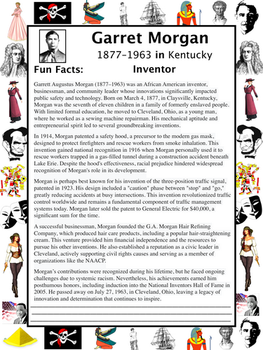 Garret Morgan PACKET & ACTIVITIES, Important Historical Figures Series ...