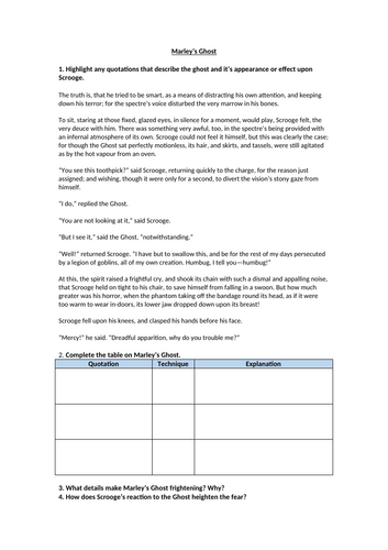 A Christmas Carol - Stave 1: Marley's Ghost | Teaching Resources