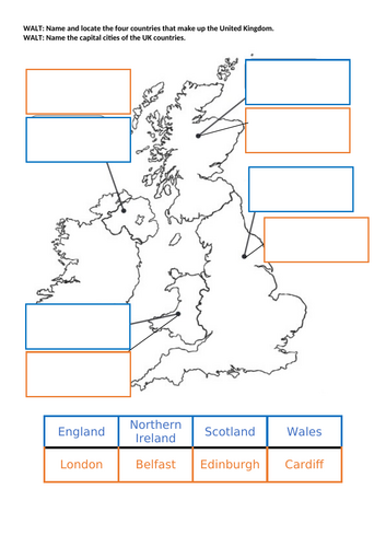 Geography Name and Locate the countries and capital cities within the ...