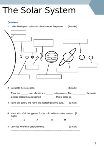 KS3 Year 7 Physics - Space - The Solar System | Teaching Resources