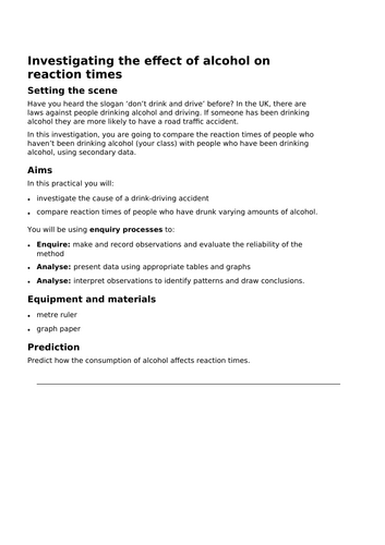 KS3 Year 8 - Biology - Health & Lifestyle - Alcohol | Teaching Resources