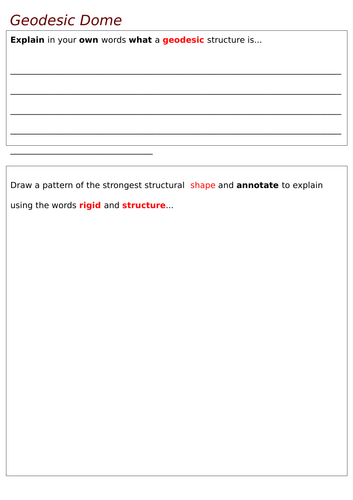 STEM Geodesic Domes and Engineering Design and Make | Teaching Resources
