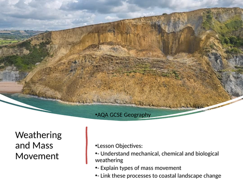 AQA GCSE Geography Weathering and Mass Movement. | Teaching Resources