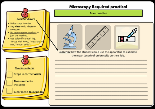 Free GCSE Biology Required Practical 6marker Worksheet: Microscopy ...