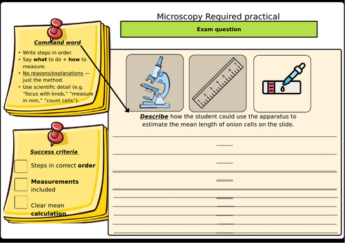 Free GCSE Biology Required Practical 6marker Worksheet: Microscopy ...