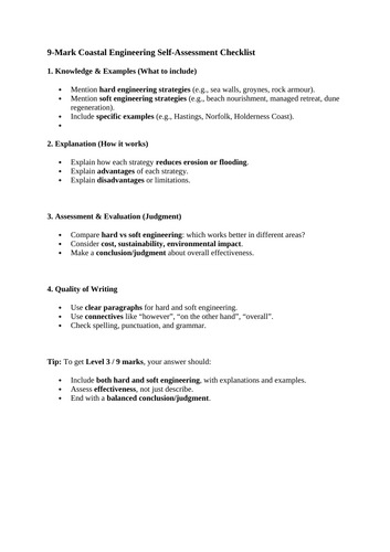 AQA GCSE Geography Swanage and coastal hard and soft engineering ...