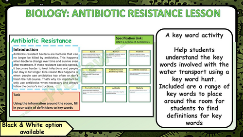 KS4 Biology (Science) Antibiotic Resistance Lesson & Activities ...