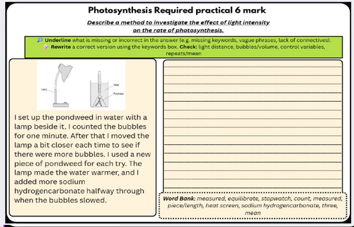 GCSE Biology Required Practical: Photosynthesis (6 Mark Question ...
