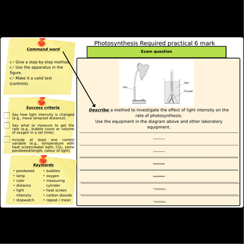 GCSE Biology Required Practical: Photosynthesis (6 Mark Question ...