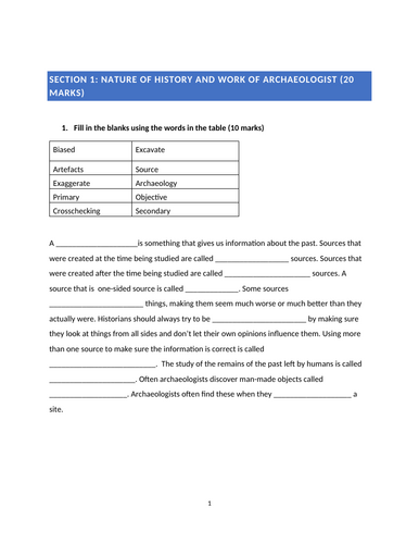 The Nature of History and Archaeology - Junior Cycle History Resource ...