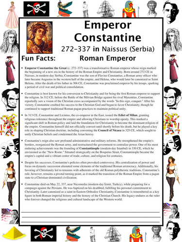 Emperor Constantine PACKET & ACTIVITIES, Important Historical Figures ...