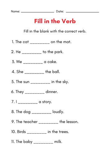 Mastering Verbs and Adverbs, 8 Printable Grammar Worksheets Activities ...