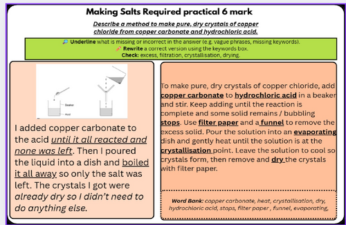 FREE Making Salts Required Practical 6mark | AQA GCSE Chemistry Paper 1 ...