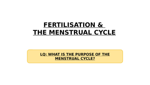 **iGCSE Biology Edexcel - FERTILISATION & MENSTRUAL CYCLE** | Teaching ...