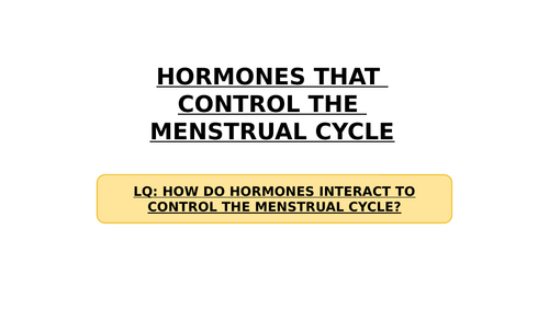 **iGCSE Biology Edexcel - HORMONES THAT CONTROL THE MENSTRUAL CYCLE ...