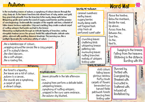 Creative Writing Word Mat Bundle: The Seasons and Weather | Teaching ...