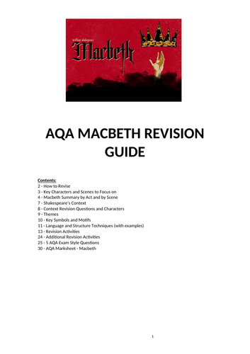 Macbeth - Exam Question | Teaching Resources