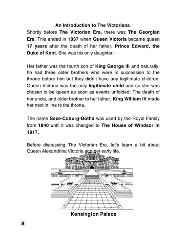 Worksheets and Information Pages From The Victorians Workbook ...