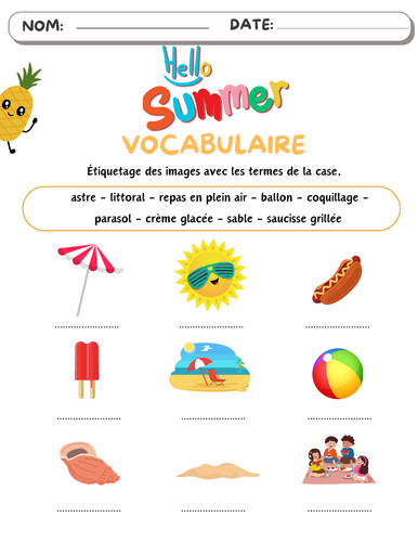 Summer Vocabulary Activity: I Spy Game - Vocabulary Summer for Kids in ...