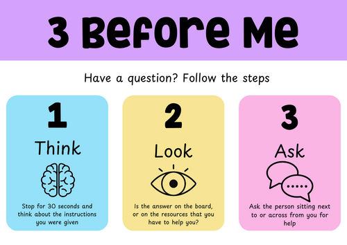 3 Before Me Poster | Teaching Resources