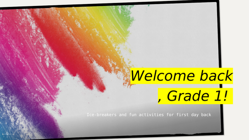 Welcome back lesson Grade 1 | Teaching Resources