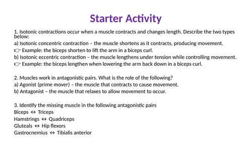 GCSE PE AQA Movement Analysis Workbook, Answer Booklet and PowePoints ...
