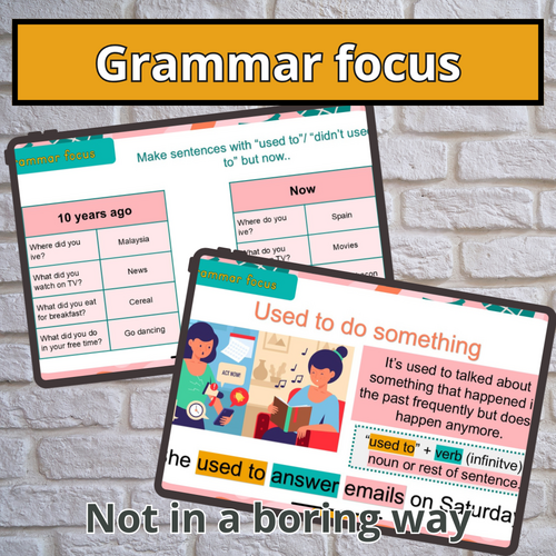 Adult teens English Lessons Building Vocabulary free time "used to ...