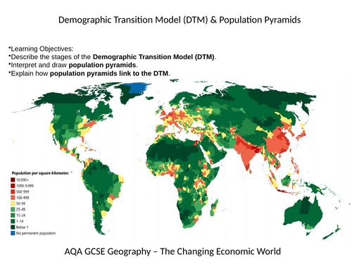 AQA GCSE Geography The Demographic Transition Model and Population ...