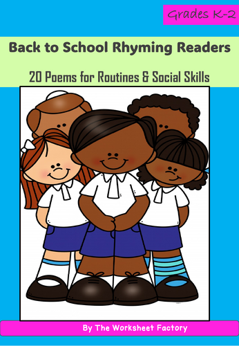 Back to School Rhyming Readers Rhyming Comprehension Passages - Grades ...