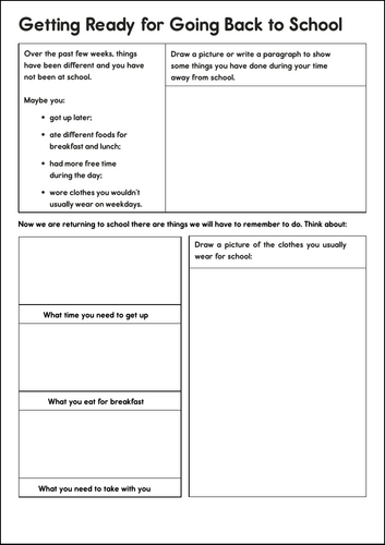 Back-to-School Reflection & Morning Routines Worksheet | SEL Writing ...