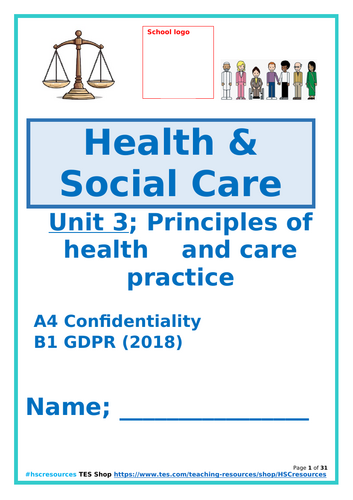 AAQ BTEC Health & Social Care Unit 3 Principles A4 Confidentiality ...