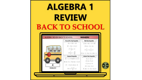 Algebra 2 Readiness Back to School Packet OR Algebra 1 Review End of ...