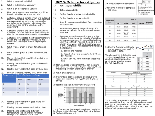 Unit 3 Science Investigative Skills Revision Mat - Pearson Applied ...