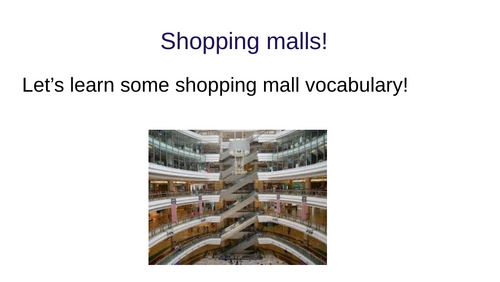 PPT on shopping mall vocabulary for ESL students | Teaching Resources