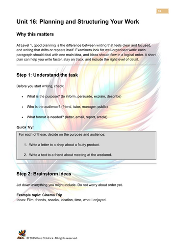 Functional Skills English Level 1 Writing – 25 Unit Workbook (127 pages ...