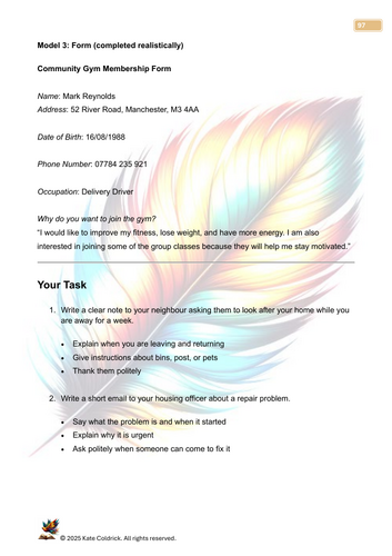 Functional Skills English Level 1 Writing – 25 Unit Workbook (127 pages ...