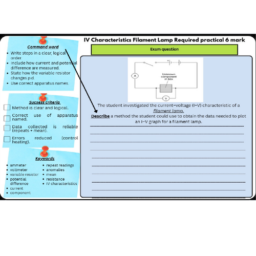 GCSE Physics Required Practical – IV Characteristics of a Filament Lamp ...