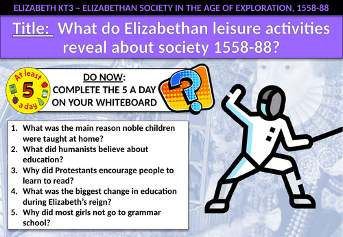 Edexcel GCSE History Elizabeth I – Key Topic 3 Complete Unit Fully ...
