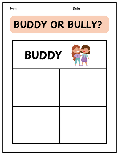 Bullying Prevention Kindergarten - Be a Buddy Not a Bully | Teaching ...