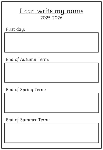 I Can Write My Name Early Years Assessment Worksheet | Teaching Resources