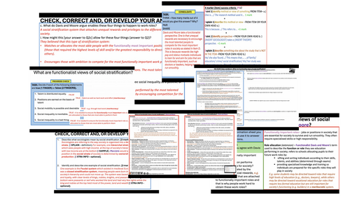 AQA GCSE Sociology - Social stratification (Functionalists Davis and ...