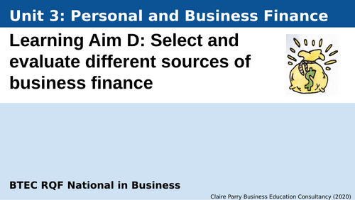 BTEC National in Business - Unit 3: Personal and Business Finance ...