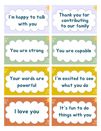 Positive Affirmation Cards - Lunchbox Note | Teaching Resources