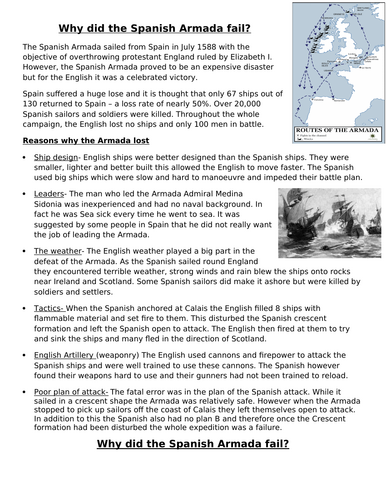 Spanish Armada KS3 triple lesson including assessment | Teaching Resources