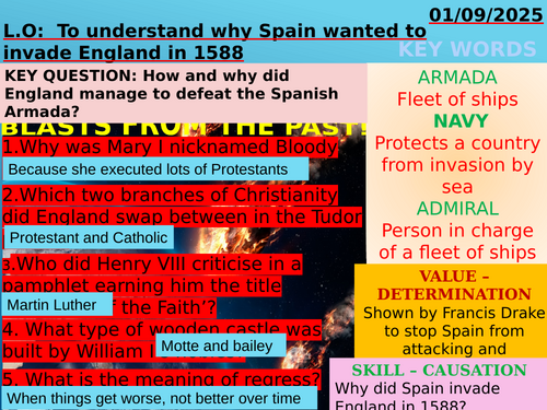 Spanish Armada KS3 triple lesson including assessment | Teaching Resources