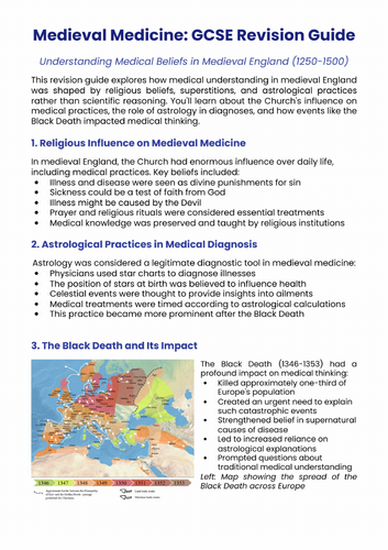 GCSE History Revision - Medieval Medicine 1 - Impact of Religion and ...