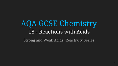 AQA GCSE Chemistry Presentations Chapter 4 - Chemical Changes ...